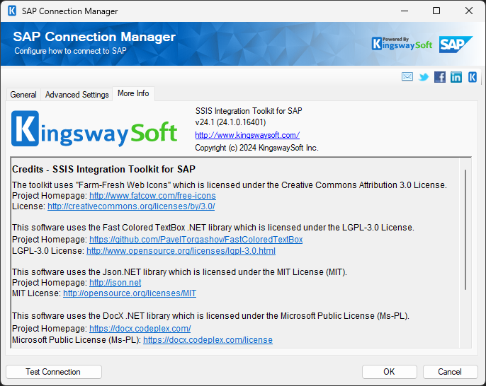 SAP Connection Manager - KingswaySoft